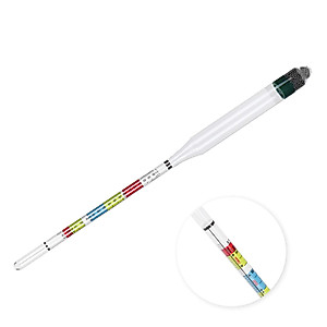 BORDSTRACT Hydrometer Alcohol 0-200 Proof Hydrometer Alcohol, Triple Scale Hydrometer for Home Brew Beer, Wine, Mead and Kombucha