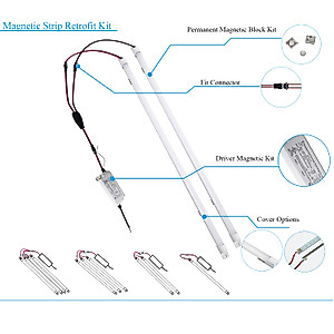 jimwhen 4FT Magnetic LED Troffer Retrofit Kit, 2x4 FT LED Retrofit Kit,36W,5000K Daylight White,Super Bright 5400LM,0-10V Dimmable,T8 T10 T12 Fluorescent Replacement,UL Cert,Quick Easy Install