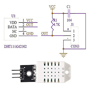 DORHEA 2PCS DHT22 AM2302 Digital Temperature and Humidity Sensor Module Temperature Humidity Monitor Sensor 3Pins Module with Cable