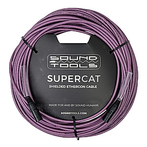 SoundTools SuperCAT professional Grade Shielded CAT5e etherCON Cable, Flexible Polyurethane Jacket, Neutrik Connectors (330 feet on drum, Purple)