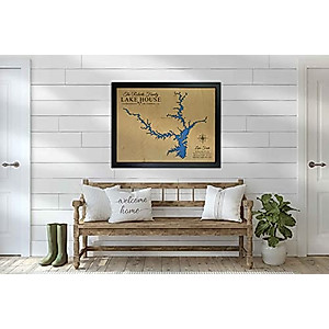 Personalized House Decor Wood Lake Map of Any Lake - Customized Handmade Gifts for Lake House Wall Decor