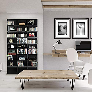 Atlantic Elite XL Media Storage Cabinet – Protect & Organize Prized Music, Movie, Video Games, Collectables & Memorabilia Collections, PN 38408117 in Black