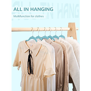 HOUSE DAY 20 Pack Plastic Hangers, Aqua Hangers Extra Wide Hangers with 360 Swivel Hook, Space Saving Hangers for Shirts, Pants, Heavy Duty Hangers for Coat, Suit