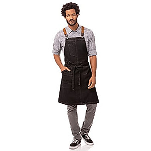 Chef Works Unisex Berkeley Bib Apron, Black, One Size