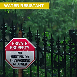 KOTTO Posted Signs No Trespassing No hunting signs, Posted Signs No Hunting or Trespassing Signs, Heavy Duty, Weather Resistant, 6 Pack 12" Rustproof Aluminum Posted Signs