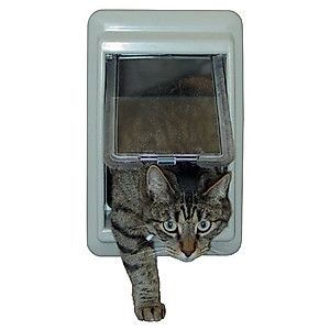 Perfect Pet Electromagnetic "E" Cat Door 4 Way Locking 7-Inch by 9-Inch Opening, Medium