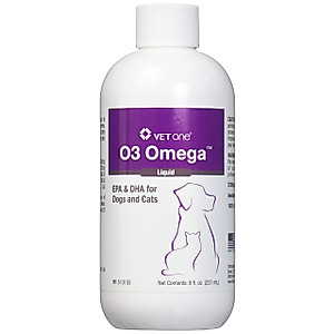 Vet One O3 Omega Liquid EPA & DHA for Dogs & Cats - Skin & Coat Supplement - Supports Immune System & Joint Health - 8 oz