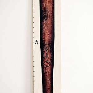 Headwaters Studio Hanging Growth Chart - Baby Height Growth Chart Ruler, Baby Growth Chart, Wood Rulers, Wooden Ruler Growth Chart, Wood Growth Chart, Wall Mounted Height Ruler Baseball Bat, 58"x5.75"