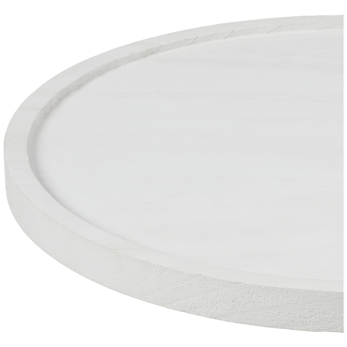 iDesign Renewable Paulownia Wood Collection Turntable Organizer, 10.5" x 1.19" x 10.5", White Wash