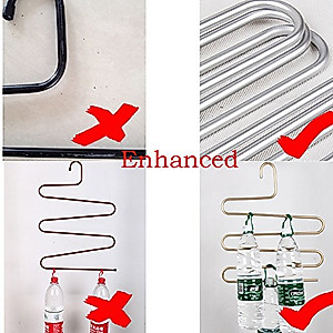 Da Jia Sturdy S-Type Multi-Purpose Aluminum Pants Hangers Closet Space Saving Hangers Storage Rack for Pants Scarf Tie Towel (Golden)