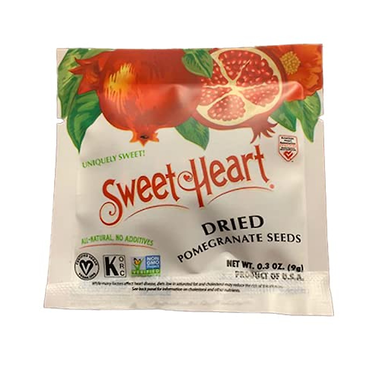 0.3 OZ. SweetHeart Dried Pomegranate Seeds Bags (Pack of 24) | All Natural, No Sugar Added | 100% Fruit | Non-GMO | Vegan | No Refrigeration Needed