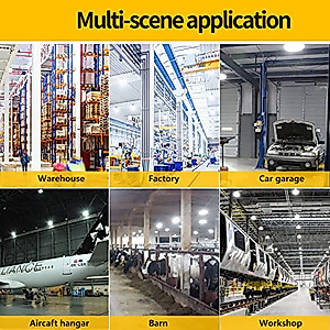 UFOUCUSLLUM UFO LED High Bay Light 100W, 11000lm 6000K Daylight IP65 Waterproof, High Bay LED Lights LED Warehouse Lights for Shop Garage Light Factory Barn LED Light Fixture 400W HID/HPS No Plug