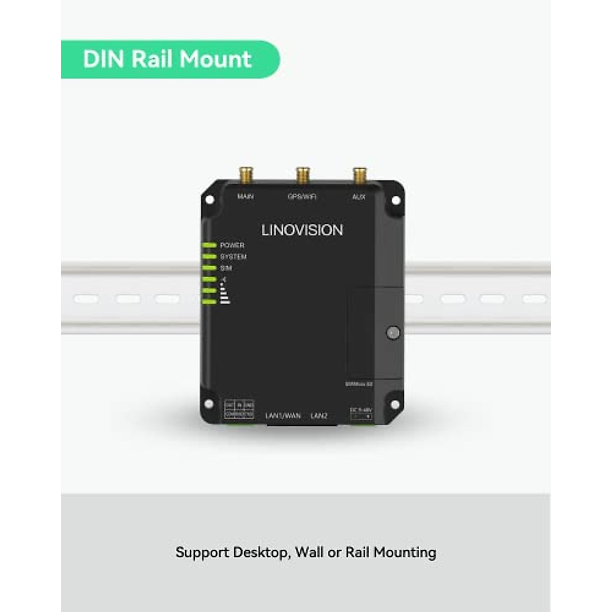 【Upgrade】 LINOVISION Industrial 4G LTE Router for AT&T, T-Mobile and Verizon, Support WiFi, Dual SIM Cards, RS485, DI/DO, Secure VPN Access, Cloud Management, Cellular Router for M2M/IOT Application