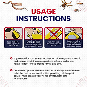 Sticky Mouse Pads 12-Pack | Large Glue Boards for Mice, Rats, and Snakes | Non-Toxic Heavy Duty Glue Boards for Indoor Use, Rodents, Spiders