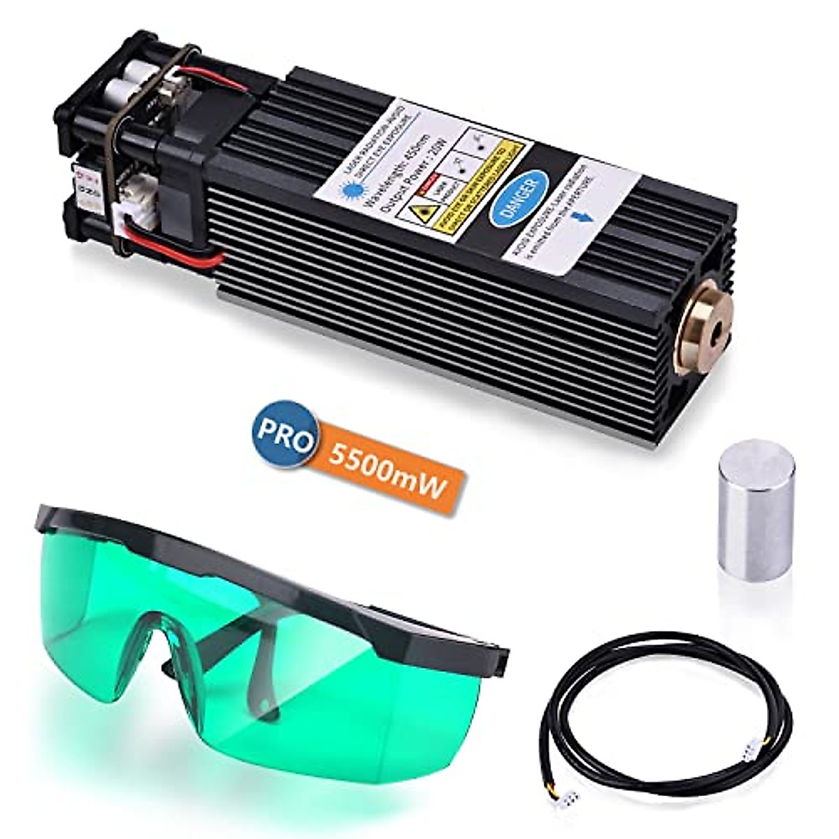 Upgraded Engraver Module for CNC Machine, Mcwdoit 445nm 5500mW Optical Power/ 20W Electric Power for CNC Router 3018Pro/ 3018 Max/4540