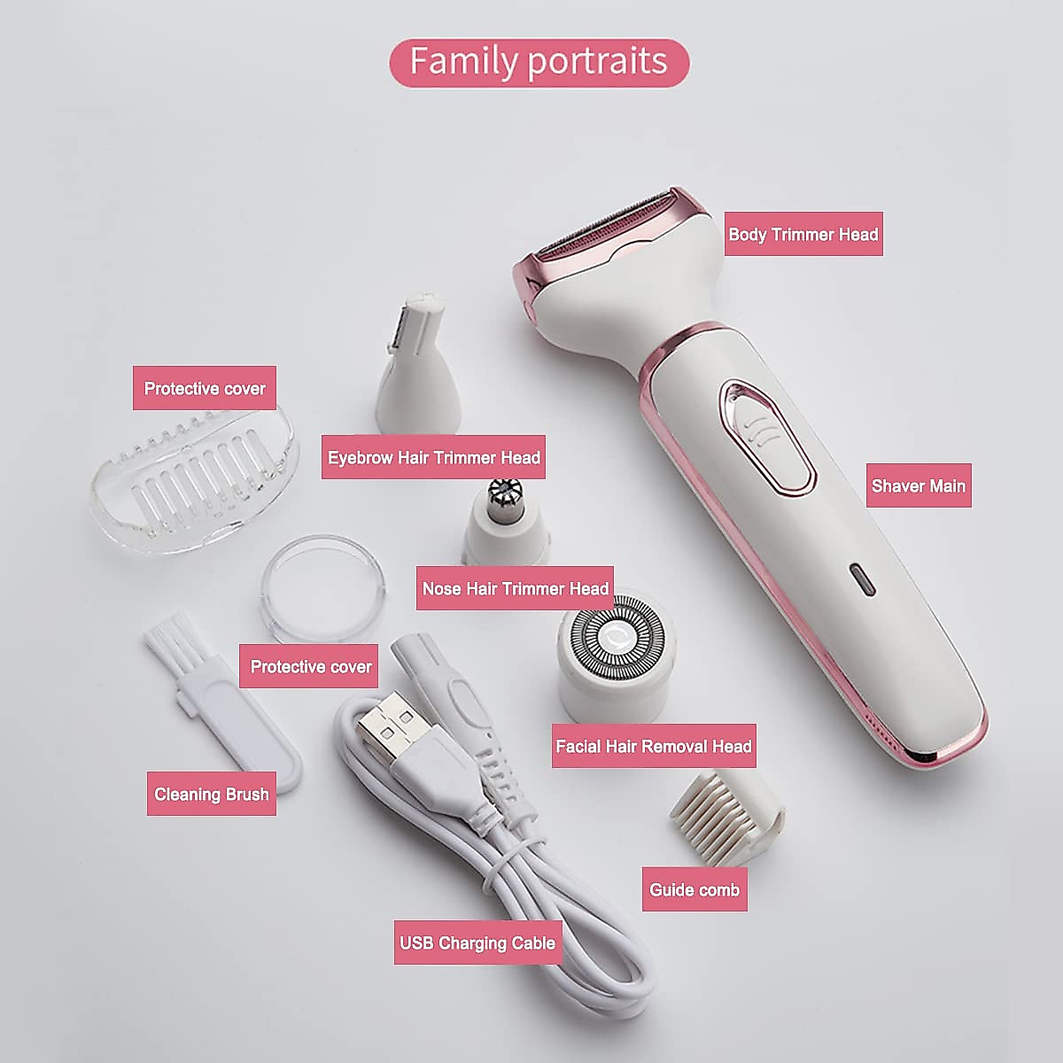 Trimmer for Women Men,Electric Razor Removal for Body Nose Hair Trimmer Face Shavers Eyebrow Legs Armpit Bikini Ball Area Pubic Underarms Razors Set for Full Body Grooming