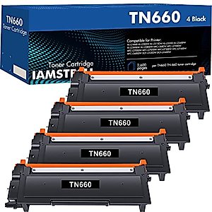 iamstech TN 660 TN-660 TN660 4-Pack High Yield Black Compatible Toner Cartridge Replacement for HL-L2380DW HL-L2300D HL-L2320D HL-L2340DW MFC-L2700DW MFC-L2740DW DCP-L2540DW Printer