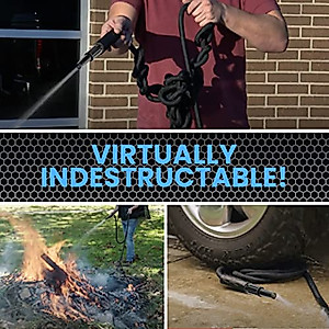 Hydrosteel 75 Ft Garden Hose, 3-Layer Steel Metal Water Hose 75Ft, Heavy Duty Flexible Garden Hose, Lightweight, Crush/Kink Resistant, Non Expandable Steel Garden Hose with 500 PSI AS SEEN ON TV