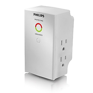 Philips SPP3030A/17 3-Outlet Home Electronics Surge Protector (White) (Discontinued by Manufacturer)