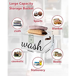 1 Pack Large Storage Baskets Bins Laundry Room Collapsible Storage Box Laundry Organizer for Closet Shelf Nursery Kids Bedroom Washing Clothes Washing Machine