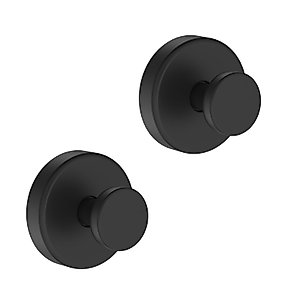 Bntuk Suction Cup Hooks for Shower, Towel Hooks for Bathroom Window Glass, Bath Robe Looafh Hook for Hanging - 2 Pack, Black