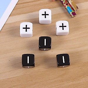 Toyvian Teacher Dice Set Math Operation Calculation Dice Minus Sign Plus Sign Dice Toys for Kids Classroom Teaching Supplies Bar Game Prop 6pcs