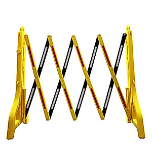 Reliancer Expandable Mobile Barricade Portable Water Filled Expanding Safety Barrier Gate Outdoor Plastic Retractable Traffic Fence Flexible Crowd Control Barriers Guard Extensible to 8.2FT