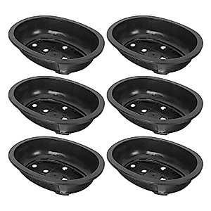 ERINGOGO Bonsai Planter Pot 18pcs Bonsai Training Pots, 15 Inches Oval with Drainage Hole, Plastic Large Deep Flower Pot Plants Growing Pots for Nursery, Garden, Balcony Oval Flower Pot