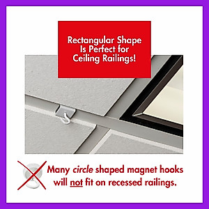 Dowling Magnets Ceiling Hooks for Suspended Ceilings, White, Pack of 4, 1" L x .88" W