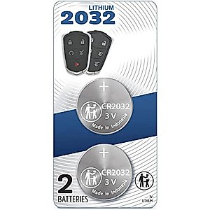 (2 Pack) CR2032 2032 Remote Key FOB Battery OEM for 2016-2021+ Compatible with Cadillac ATS, CT6, CTS, Escalade, SRX, XT4, XT5, XT6, XTS, Smart Key Remote Fob Case Shell (FCC ID’s: HYQ2AB, HYQ2ES)