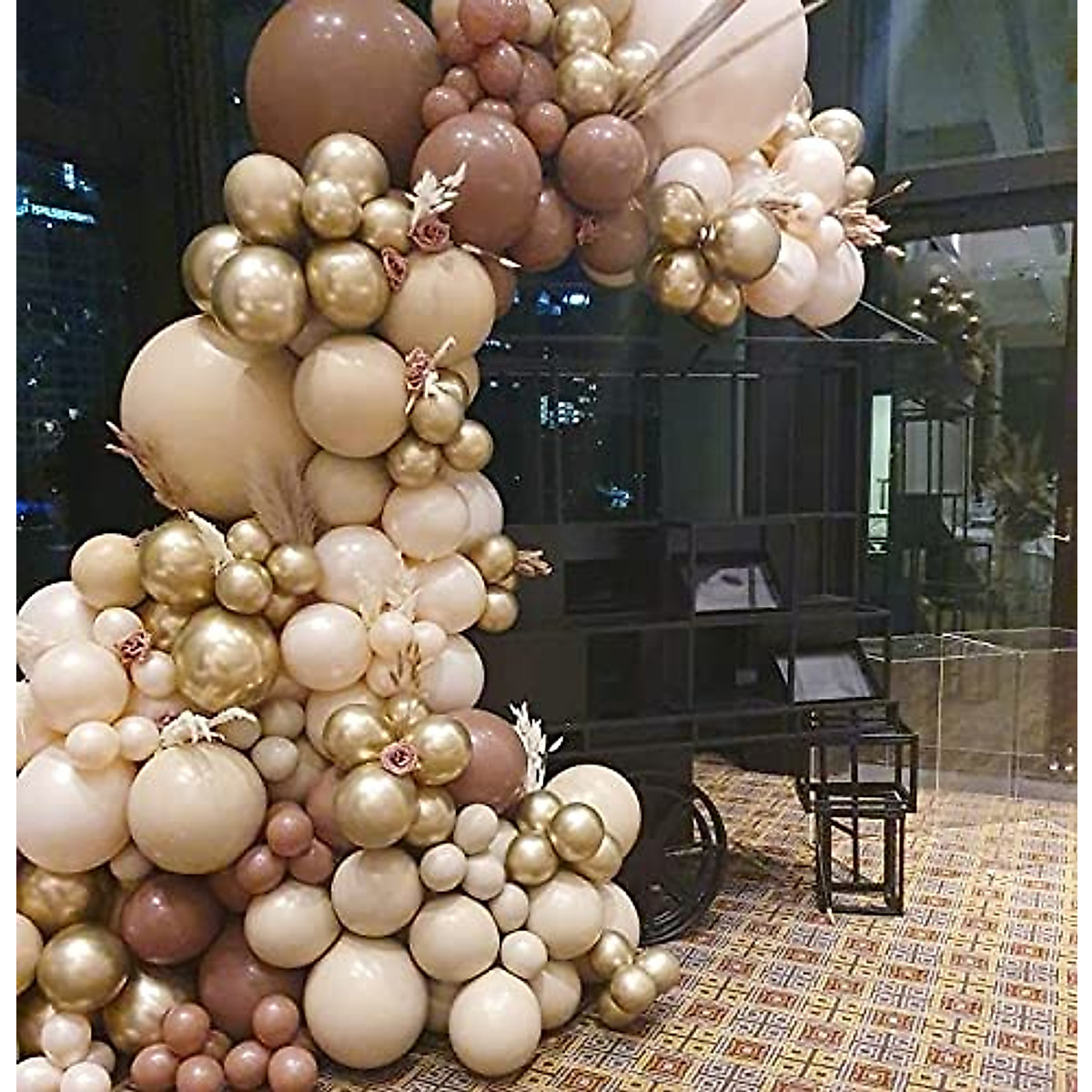 204pcs 10inch /5inch/ 18inch Skin and Coffee Latex Balloon for Birthday Party Decoration Baby Shower Wedding Ceremony Balloon Anniversary Decorations Arch Balloon Tower (coffee)