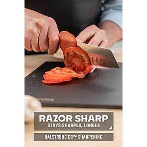 Dalstrong Santoku Knife - 7 inch - Vanquish Series - Forged High Carbon German Steel - POM Handle - Razor Sharp Kitchen Knife Gift- Asian Vegetable Knife - NSF Certified