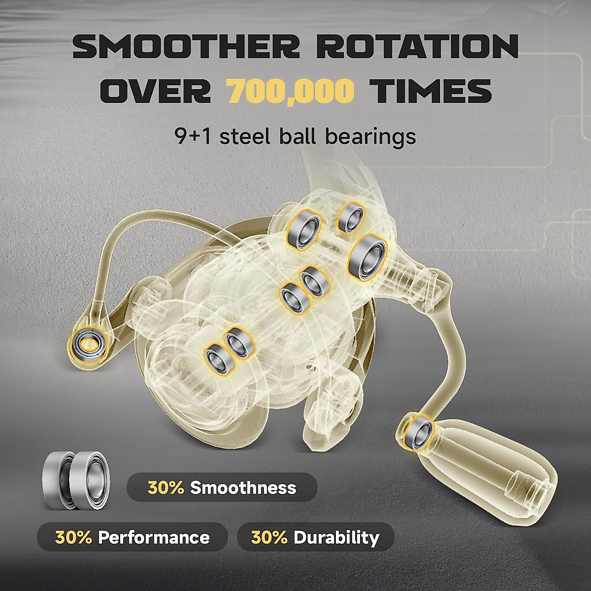 Divmystery Spinning Reel with Light & Tough Graphite Body and Rotor - Standard Series, 9+1 BB, 6.2:1 High-Speed Gear Ratio - CNC Aluminum Spool & Handle Fishing Reels for Freshwater