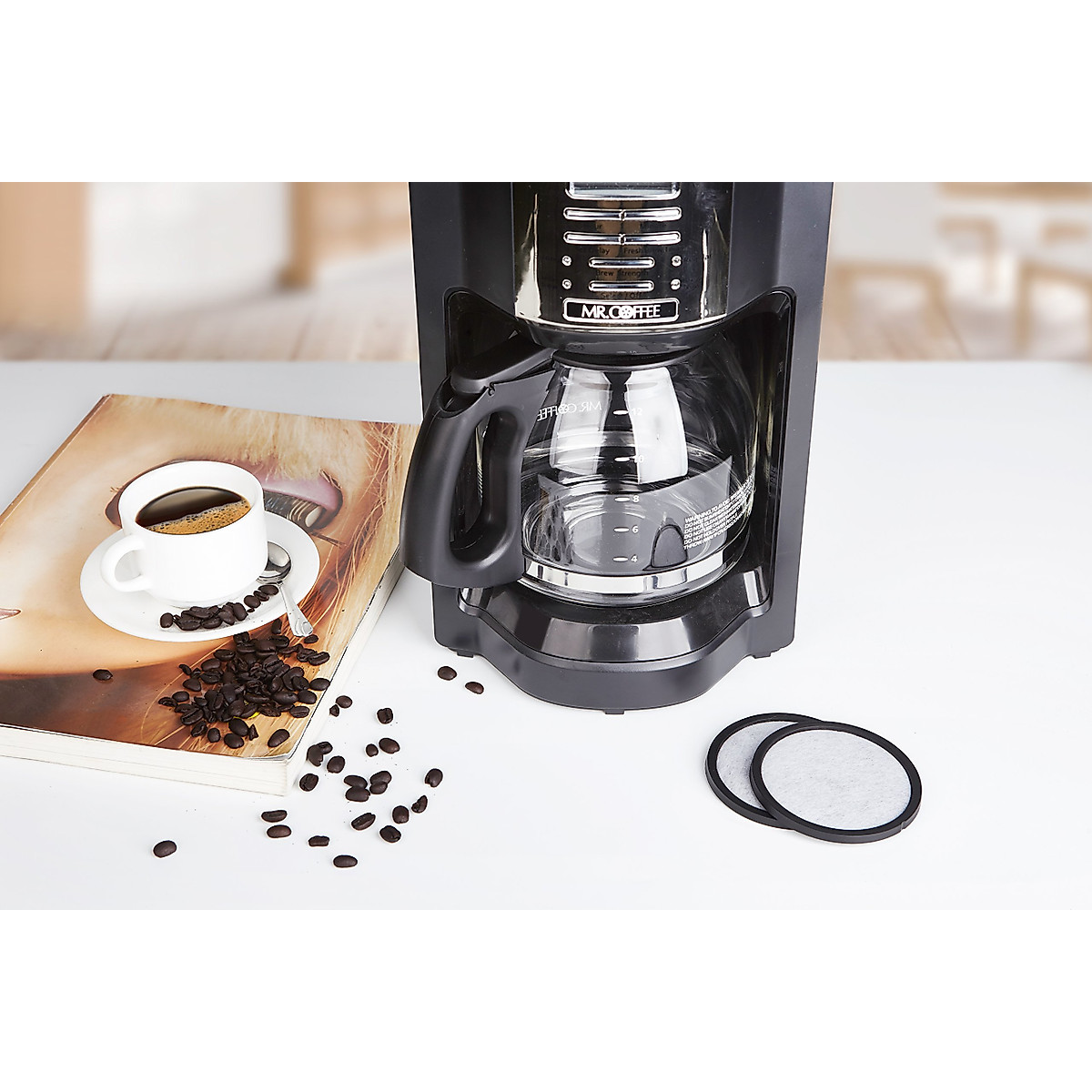 12-Pack Premium Activated Charcoal Water Filter Disk for All Mr. Coffee Models