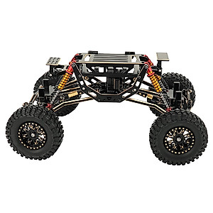 RZXYLRC Brass Assembled Car Chasiss Frame Kit with Axles Wheels Bumper (optional) for Axial 1/24 AX24 4WS XC Crawler Truck Model RC Car Upgrade Parts (with Wheels)