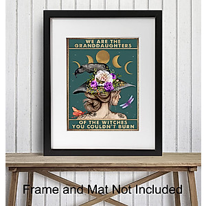 Witch Decor - We Are The Granddaughters of the Witches- Hippie Room Decor- Bohemian Boho Wall Decor- Goth Gothic Wall Decor- Pagan Gifts - Witchcraft Wiccan Wicca Wall Art Women - Hippy Witchy Poster