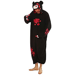 SAZAC Gloomy Bear Kigurumi - Onesie Jumpsuit Halloween Costume (Black)