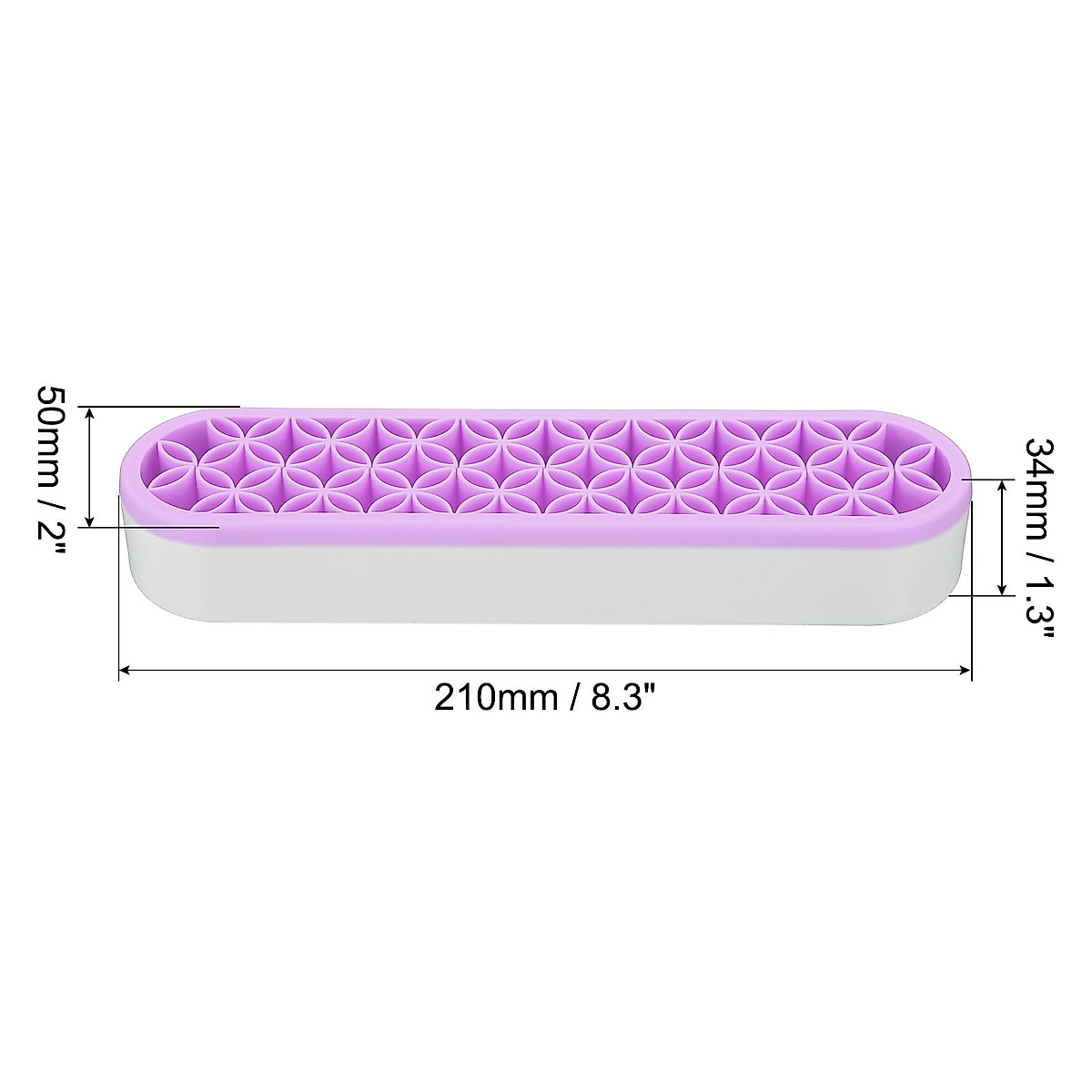 PATIKIL Diamond Painted Pen Holder, Silicone Makeup Brush Holder Multi-Purpose Cosmetic Storage Box Desktop Organizer for Art Craft, Purple