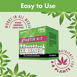 TPS Nutrients Complete Plant Nutrient Starter Kit, Fertilizer for Veg Through Bloom - Plus Guide and Foliar Spray Bottle