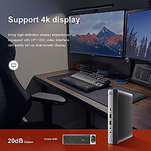 HP Micro PC EliteDesk 800 G4 Windows 11 Tiny Desktop,i5 Hexa-Core Mini Business Computers 16GB Ram 1TB NVMe M.2 SSD,WiFi,BT,HDMI,DP,USB-C,4K Support,Wireless K&M + TJJ Mouse PAD(Renewed)