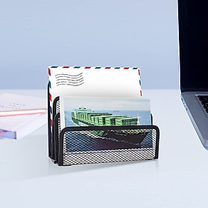 Desk Mail Organizer wishacc Small File Holders Letter Organizer Metal Mesh Document/Filing/Folders/Paper Organizer for Desktop