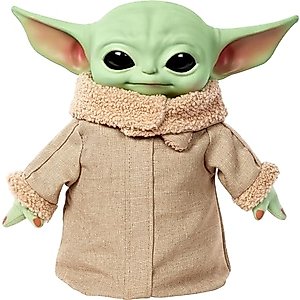 Mattel Star Wars The Mandalorian Grogu Plush 11-inch Toy, Squeeze & Blink Character Figure with Sound, Blinking Eyes & Hand Motion
