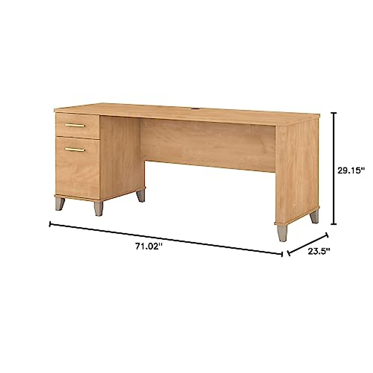 Bush Furniture Somerset 72W Computer Desk with Drawers | Large PC/Laptop Table for Home Office in Maple Cross