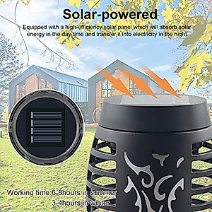 Permande 16 Pack Upgraded Solar Lights Outdoor, Mini Solar Torch Lights with Flickering Flames, Waterproof Landscape Decoration Dancing Flame Lights for Garden Pathway Yard, Auto On/Off Dusk to Dawn