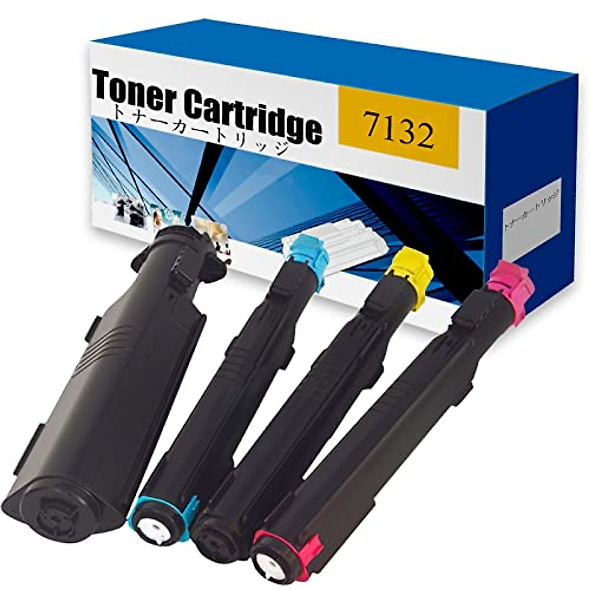 Compatible Toner Cartridge Replacement for Xerox WorkCentre 7132 7232 7242 Printer 1set-CMYK