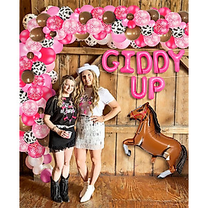 JeVenis First Rodeo Birthday Party Decor Girl Cowgirl Balloon Garland DIY Balloon Arch Kit Western Balloon GarlandHorse Themed Birthday Decorations