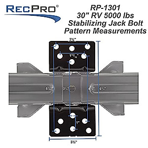 RecPro RV 5000 LB 30" RV Scissor Jacks | Stabilizer Extender Leveling | Handle Included | Camper Trailer (2 Pack)