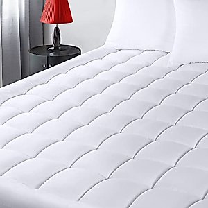 Utopia Bedding Quilted Fitted Premium Mattress Pad Twin Size - Pillow Top Mattress Topper - Elastic Fitted Fluffy Mattress Protector - Mattress Cover Stretches up to 16 Inches Deep -Machine Washable