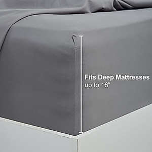 Best Season 400 Thread Count Cotton Queen Size Sheet Set (Gray Color) 4 Piece - 100% Long Staple Cotton Sheets Set, Soft Cotton Bed Sheets Sets with Deep Pocket fit Upto 16 inch