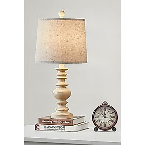 BOBOMOMO Resin 20.5" Farmhouse Lamps for Bedrooms Retro Side Table Lamps Bedside Lamp for Side Nightstand Living Room（1 Pack）